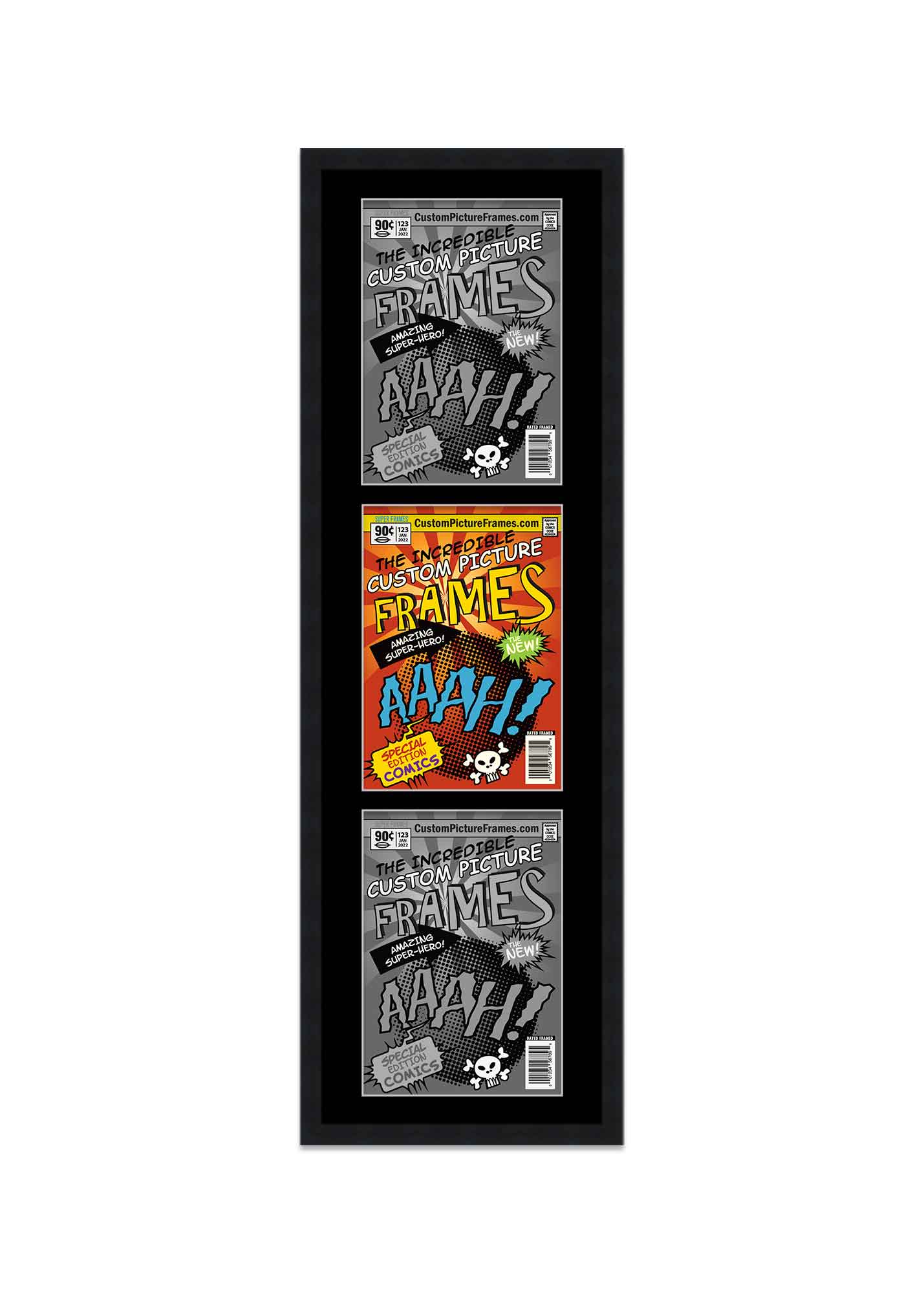 Black Comic Book Frame for 3 Comic Books | Frames for Comic Books