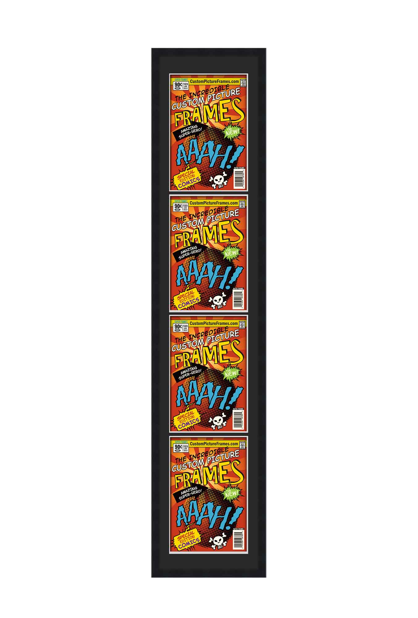 Black Comic Book Frame for 4 Comic Books | Frames for Comic Books