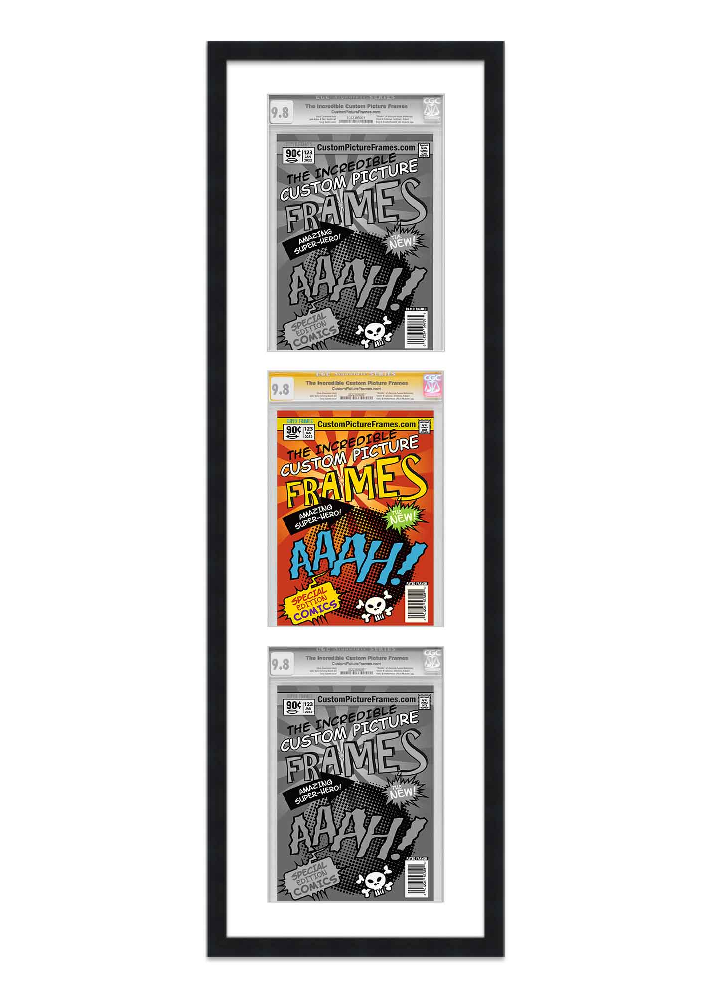 Black Comic Book Frame for 3 Comic Books | Frames for Comic Books