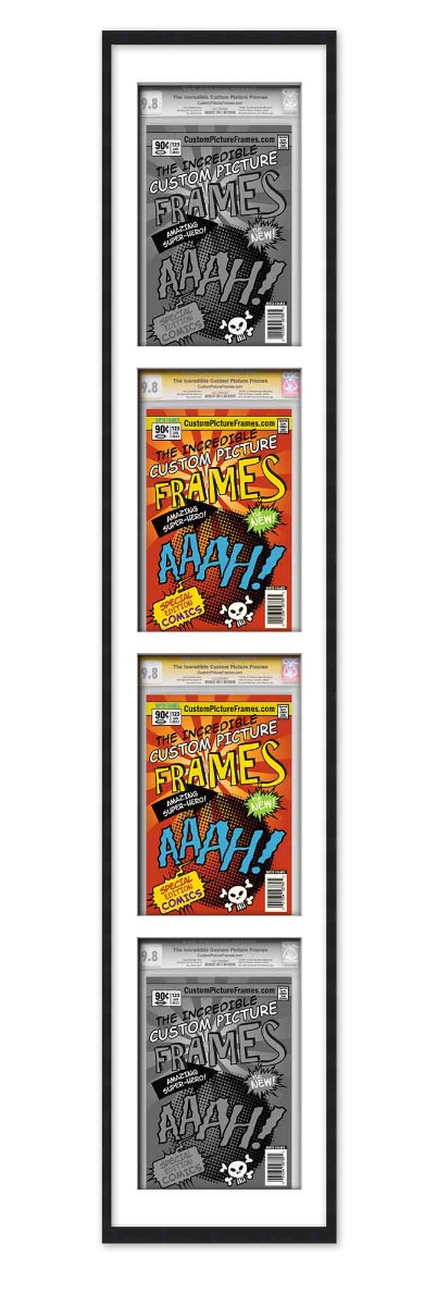 Black Graded Comic Book Frame for 4 Comic Books | Frames for CGC, CBCS ...