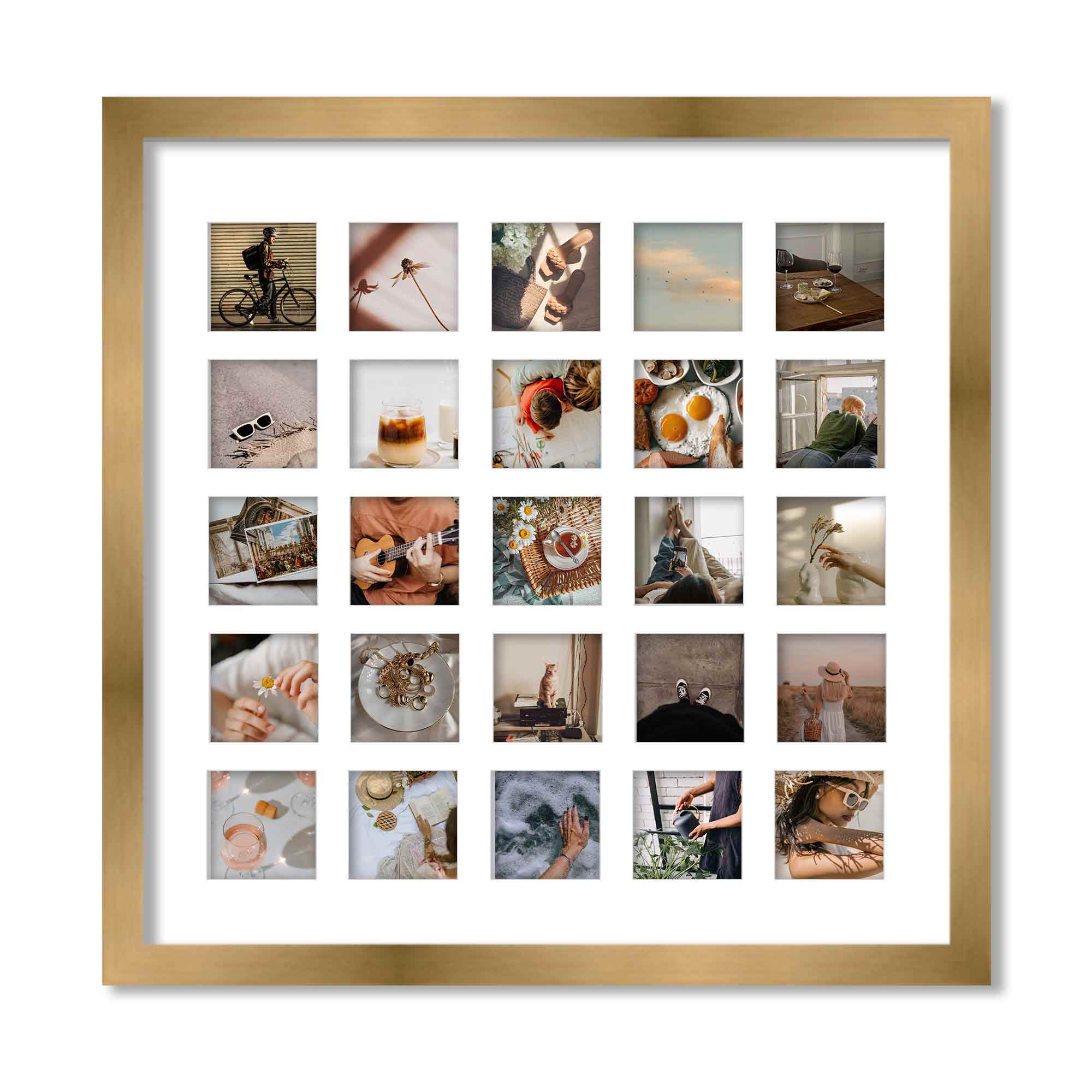 Gold Matted Instagram Photo Frames | CustomPictureFrames.com