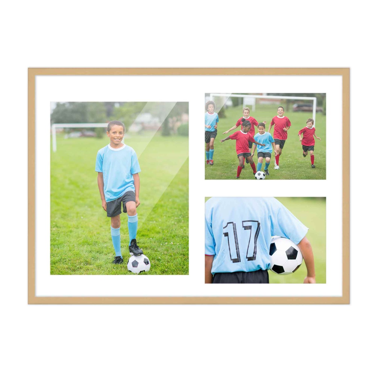 12x17 Wood Collage Frame - With Mat to Display 3 Pictures ...