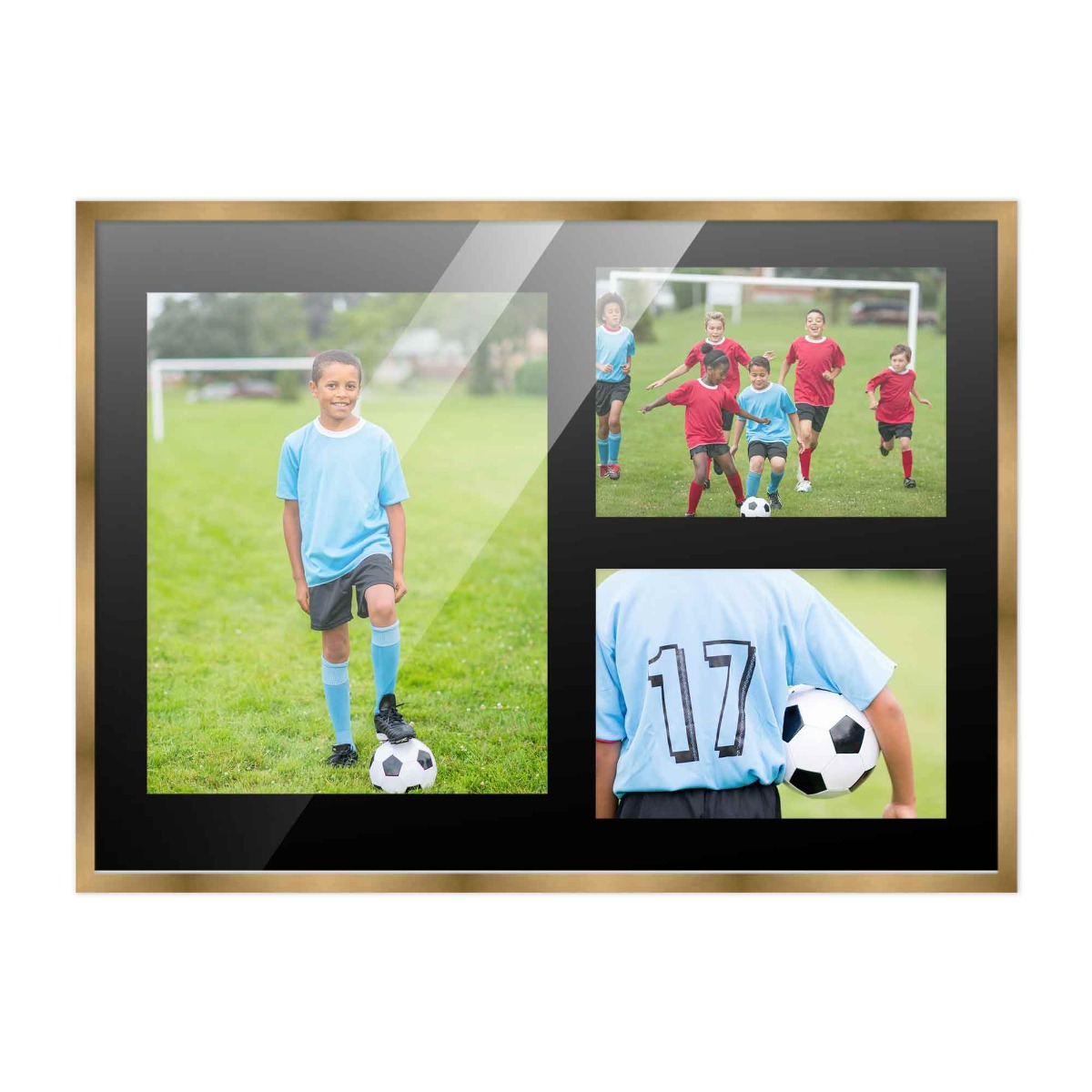 12x17 Wood Collage Frame - With Mat to Display 3 Pictures ...