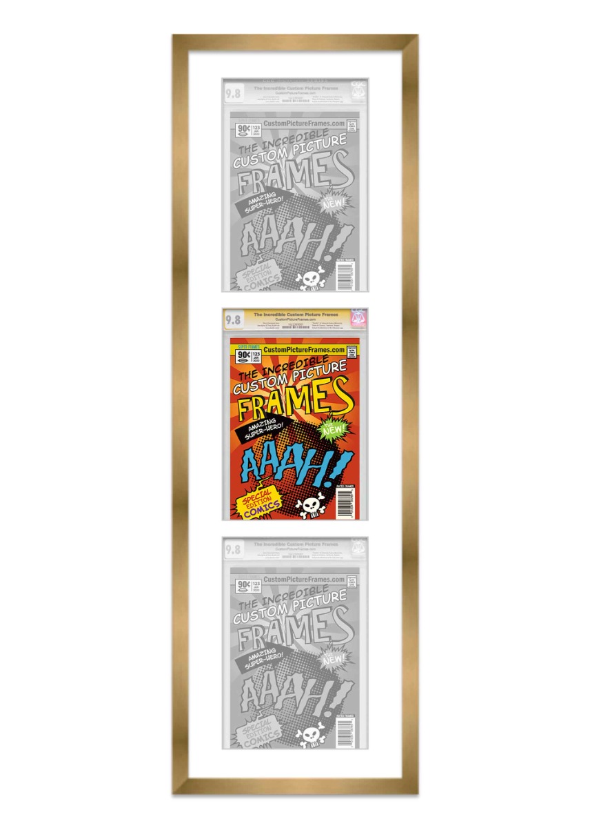 Gold Graded Comic Book Frame for 3 Comic Books | Frames for CGC, CBCS ...
