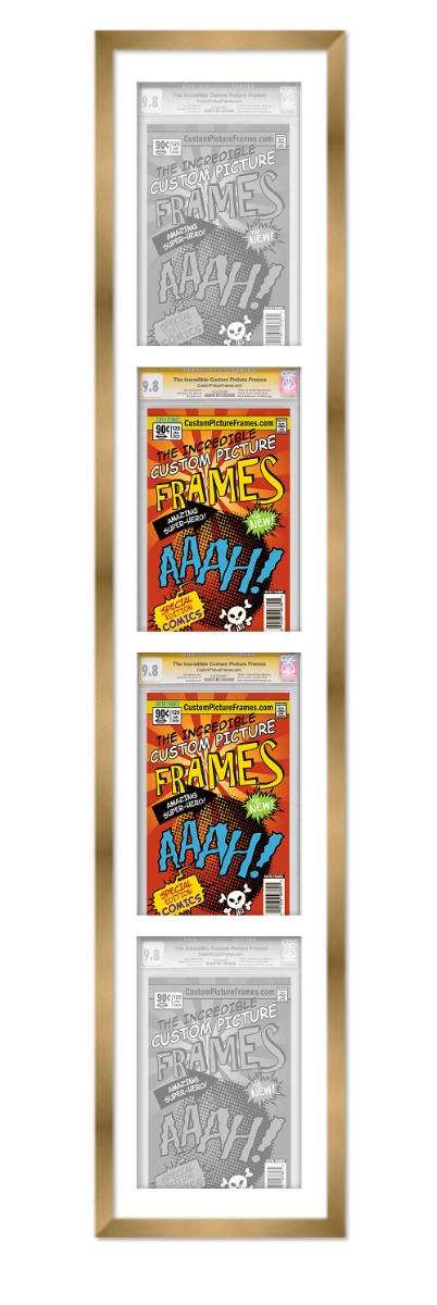 Gold Graded Comic Book Frame for 4 Comic Books | Frames for CGC, CBCS ...