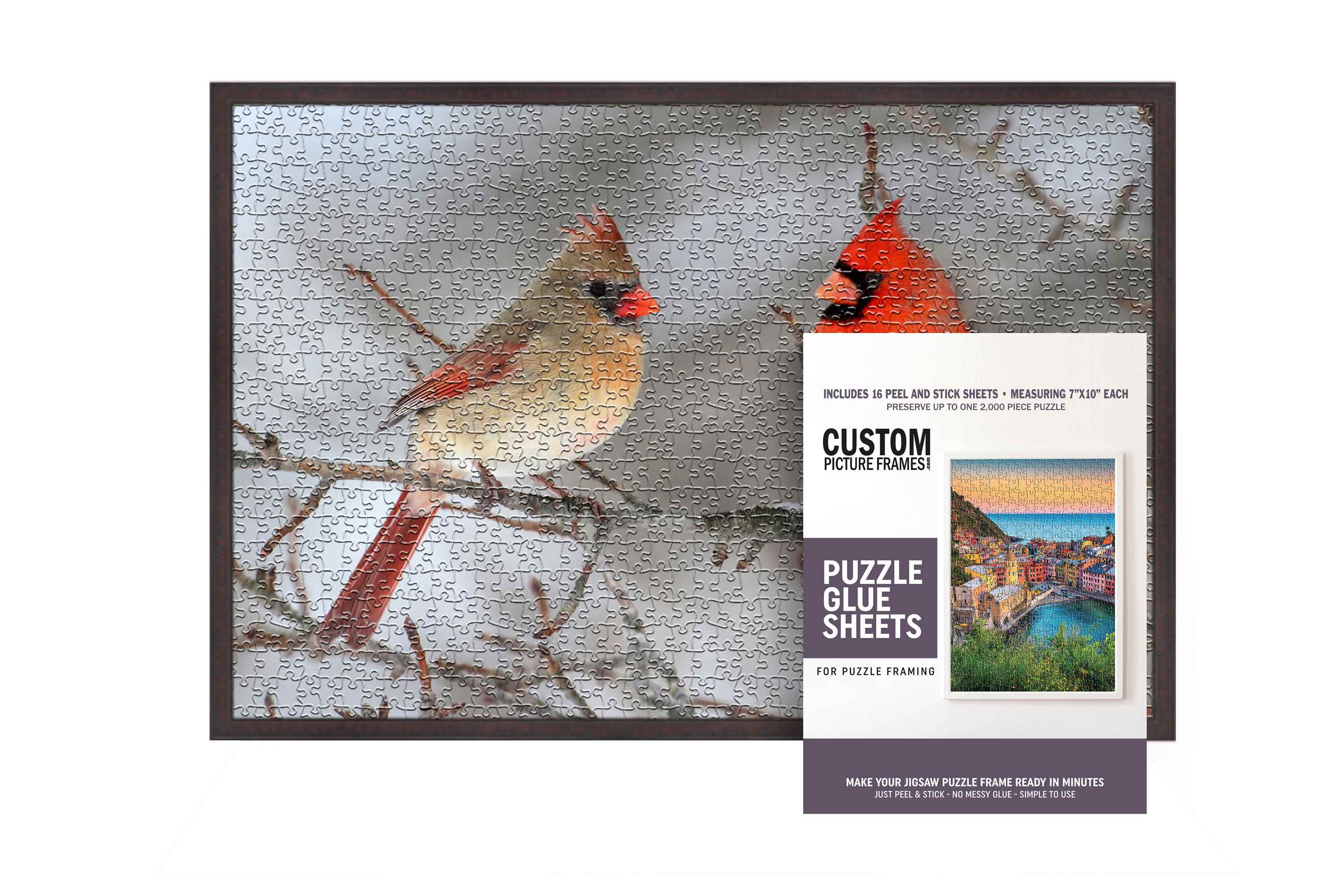 Rustic Brown Jigsaw Puzzle Frame | Frame & Glue Sheets for Puzzles