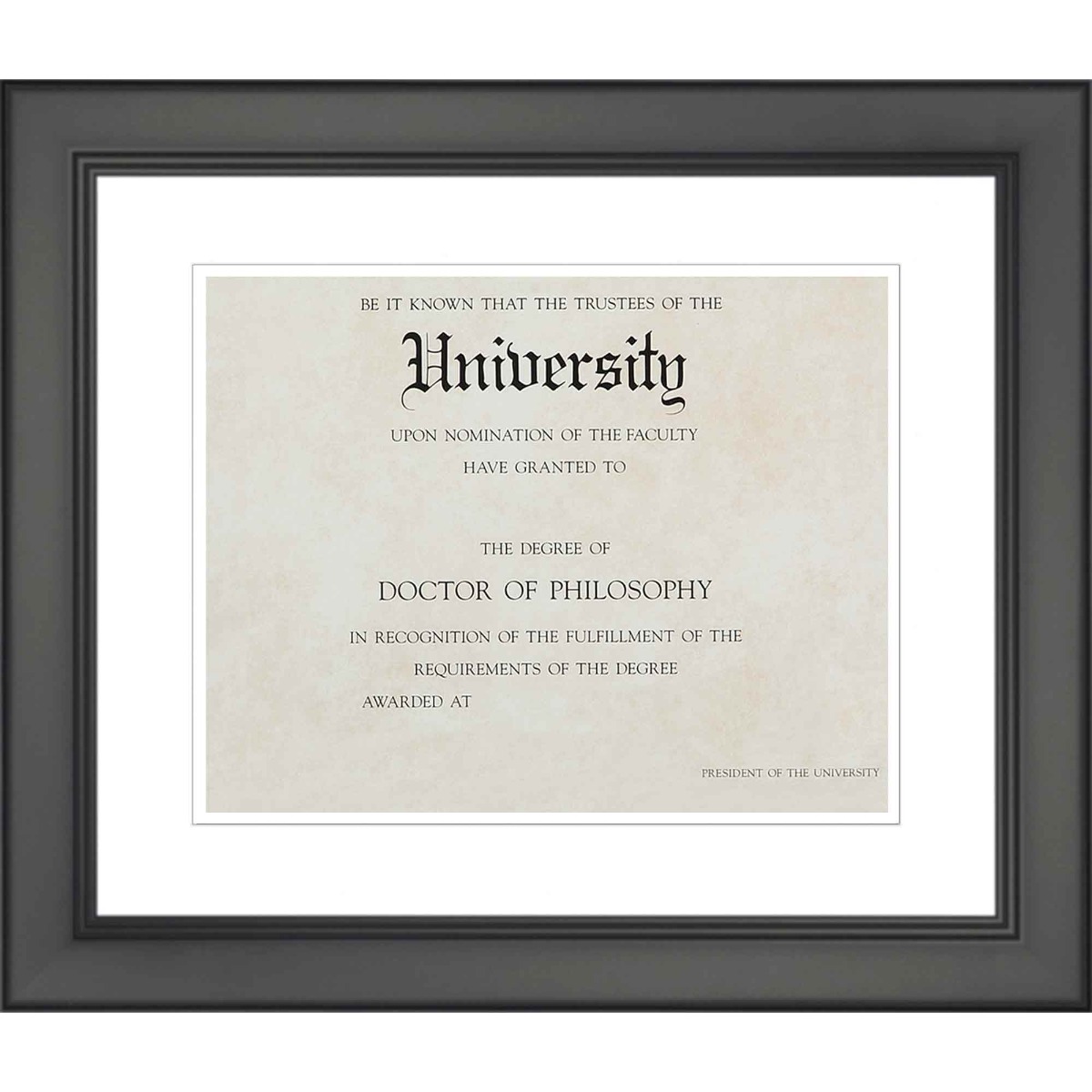 Black Diploma Frame with White on White Double Mat | Frames for Diplomas