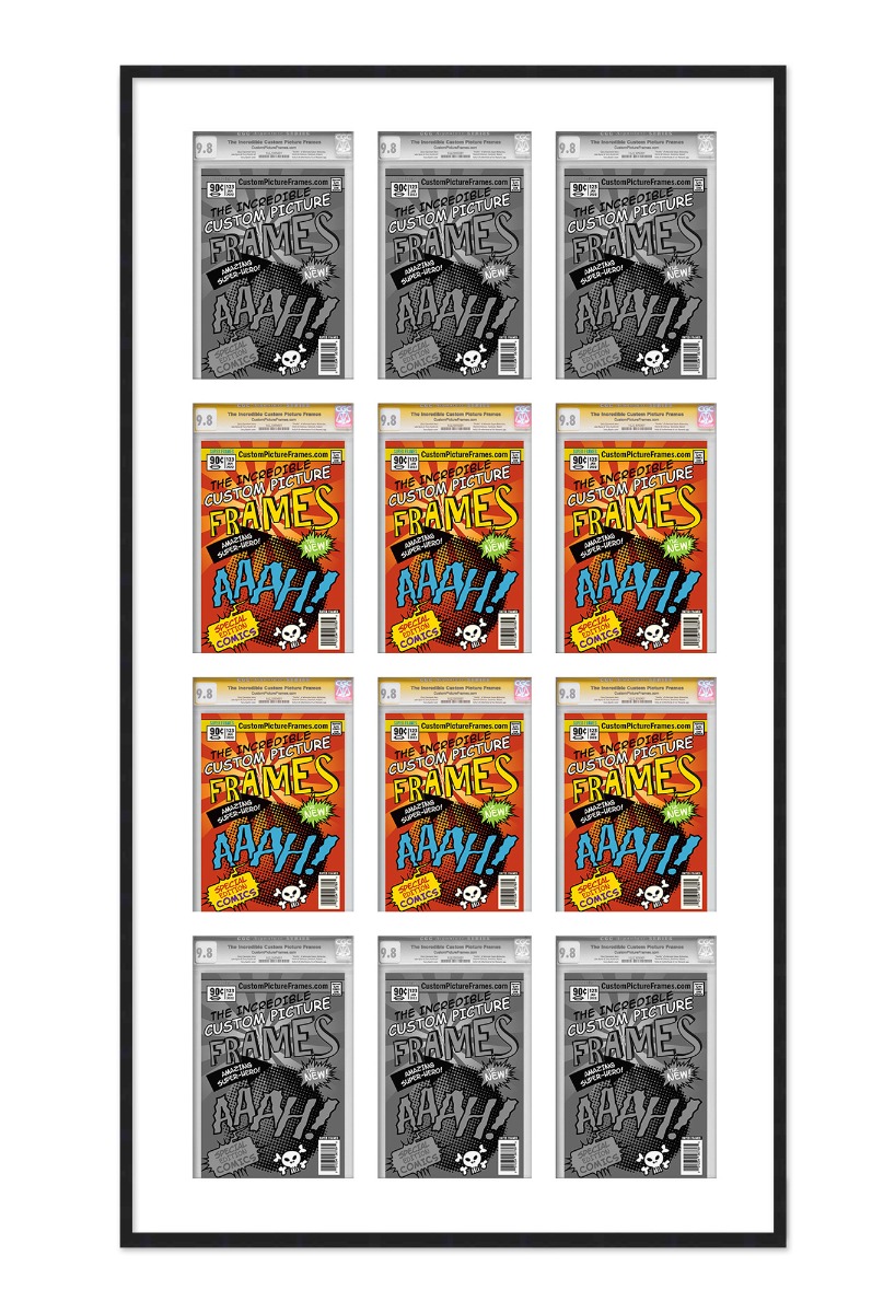 Black Graded Comic Book Frame for 12 Comic Books | Frames for CGC, CBCS ...