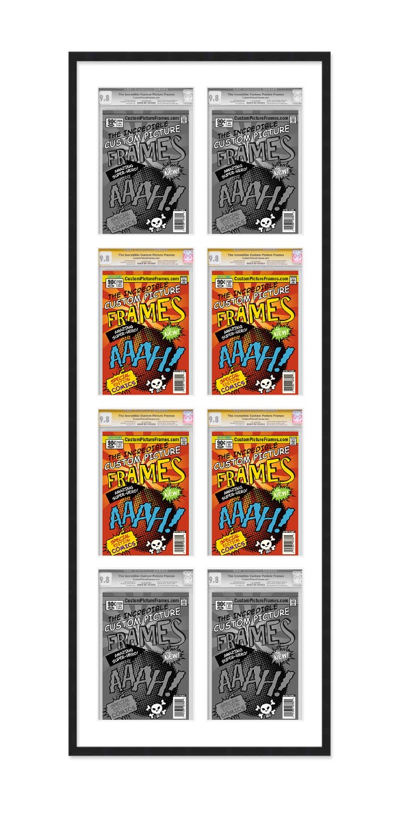 Black Graded Comic Book Frame for 8 Comic Books | Frames for CGC, CBCS ...