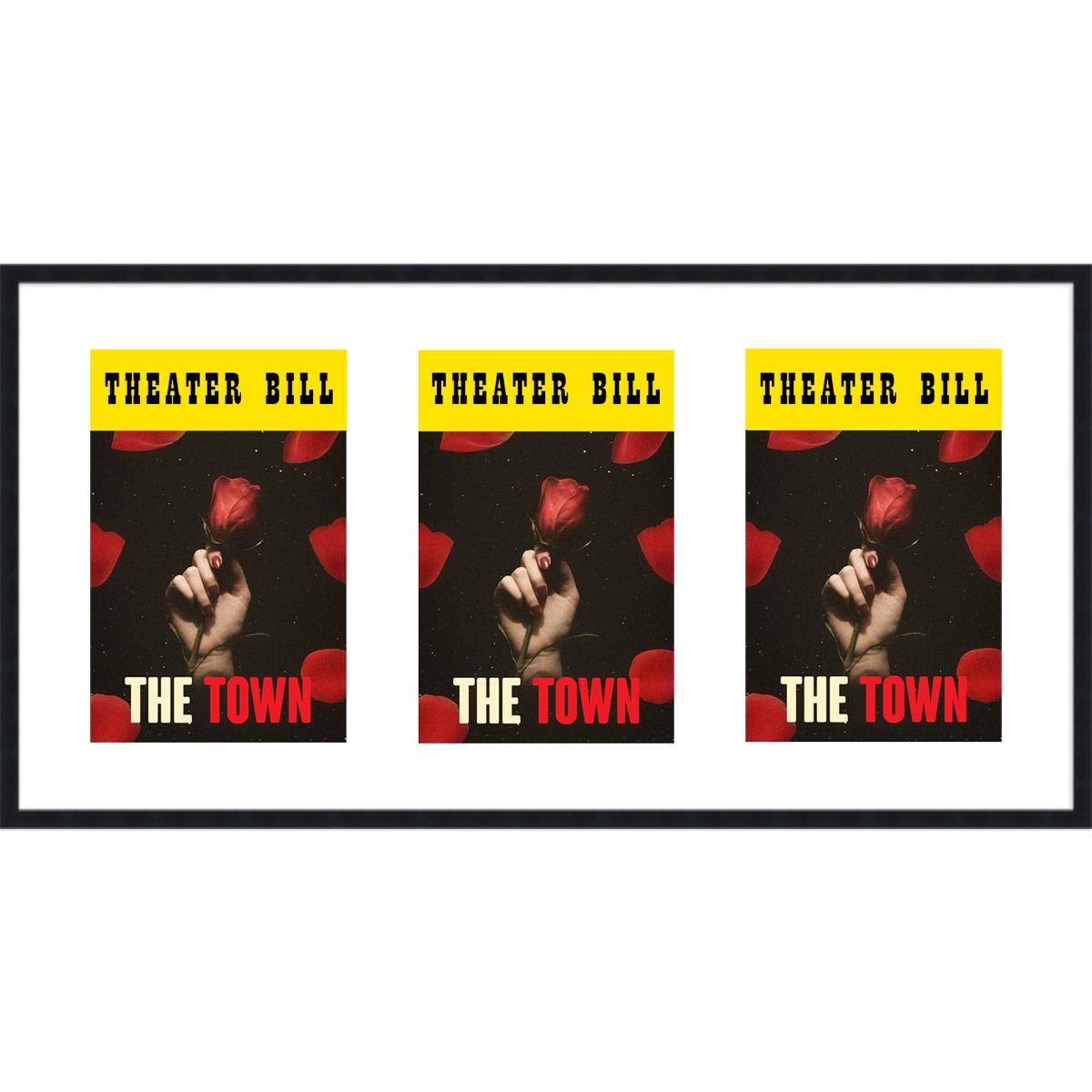 Matted Playbill Frame for 3 Playbills | Frames for Theater Bills