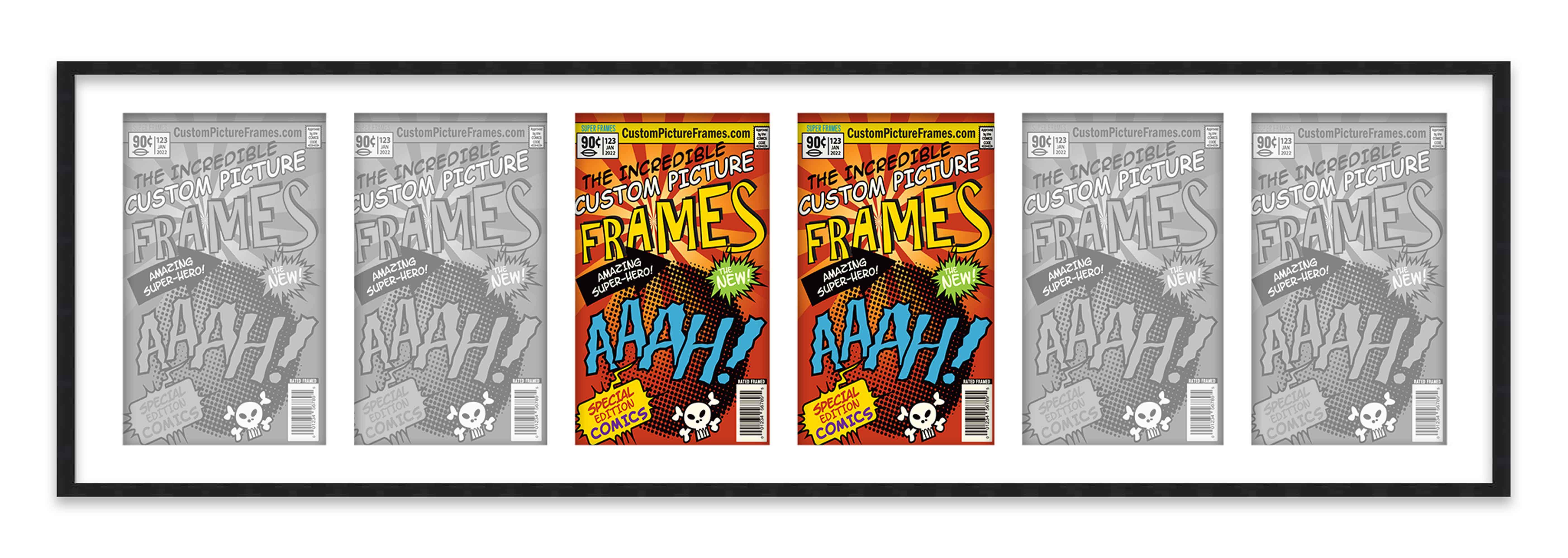 Black Comic Book Frame for 6 Comic Books | Frames for Comic Books