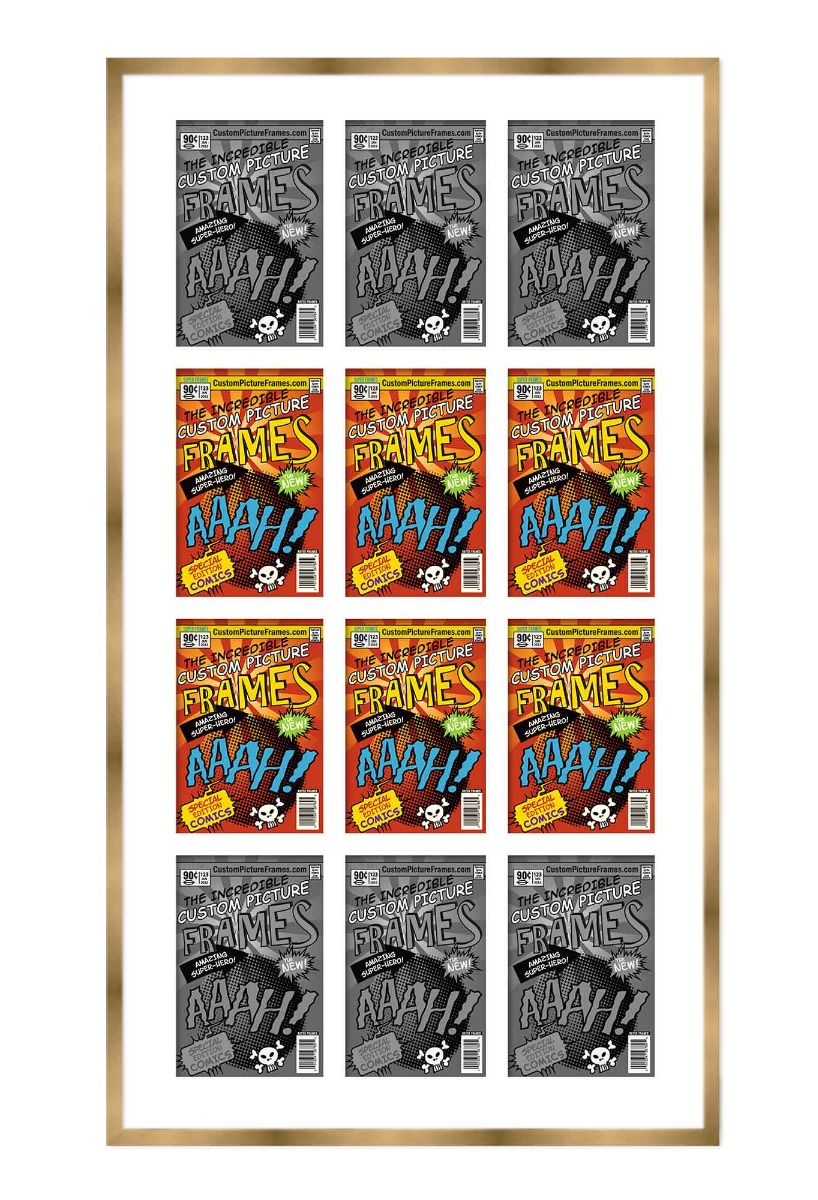 Gold Comic Book Frame for 12 Comic Books | Frames for Comic Books