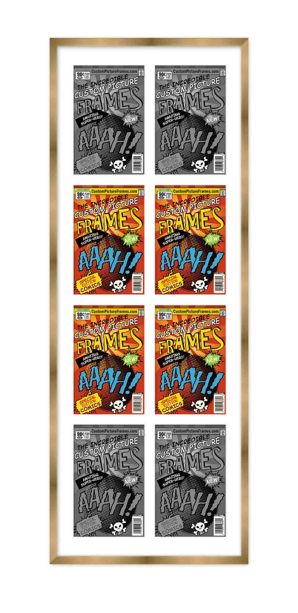 Gold Comic Book Frame for 8 Comic Books | Frames for Comic Books