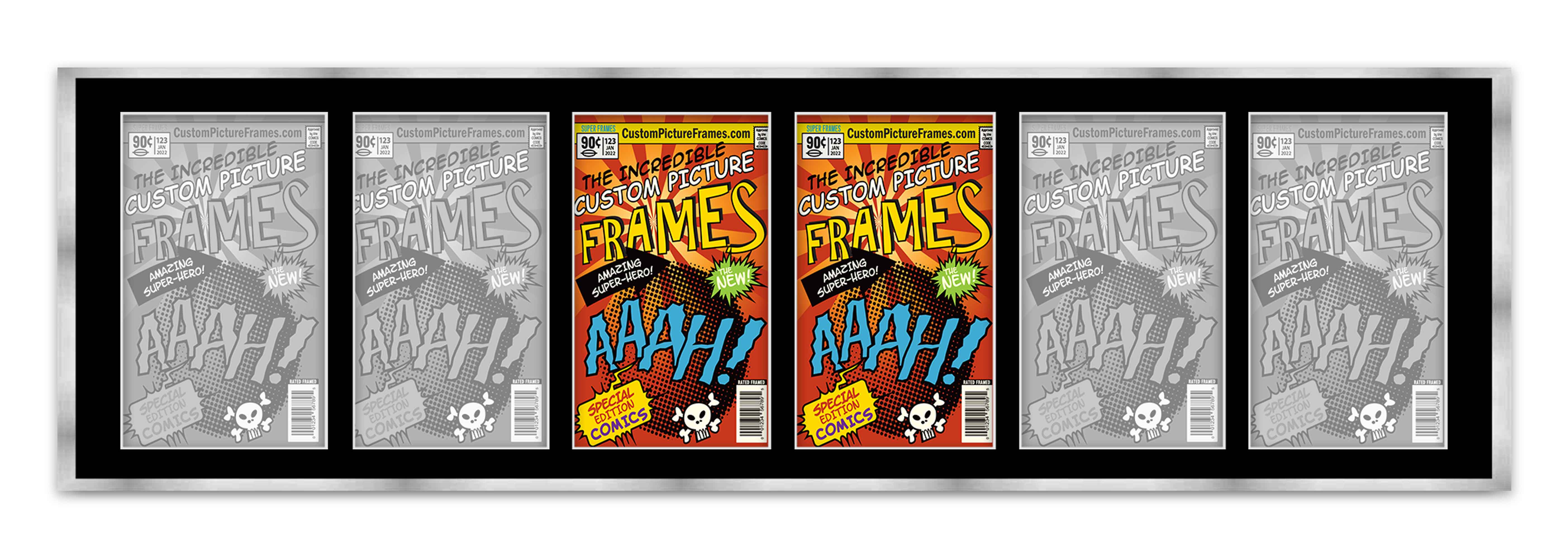 Silver Comic Book Frame for 6 Comic Books | Frames for Comic Books