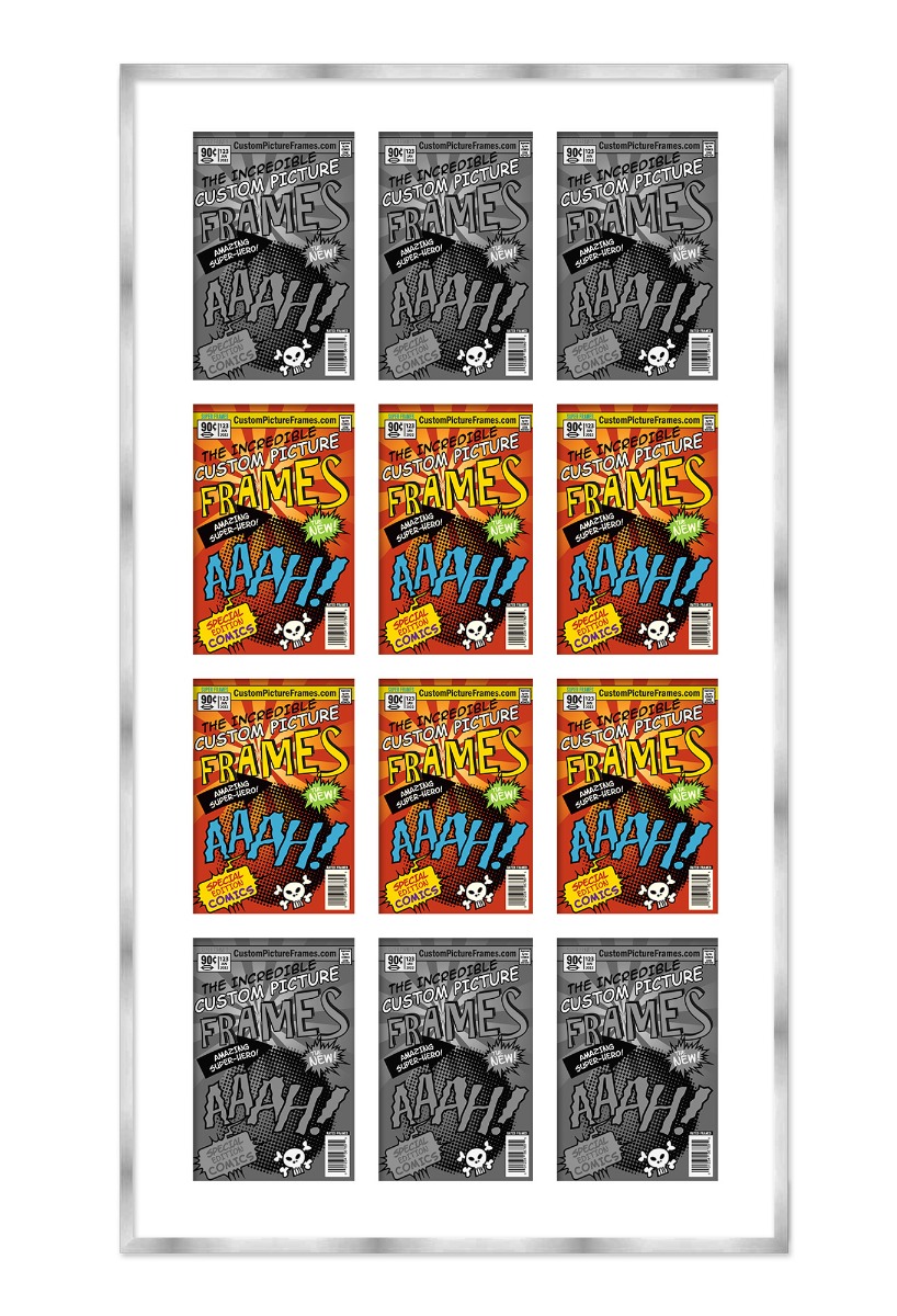 Silver Comic Book Frame for 12 Comic Books | Frames for Comic Books