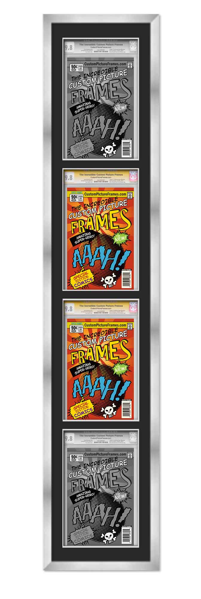 Silver Graded Comic Book Frame for 4 Comic Books | Frames for CGC, CBCS ...
