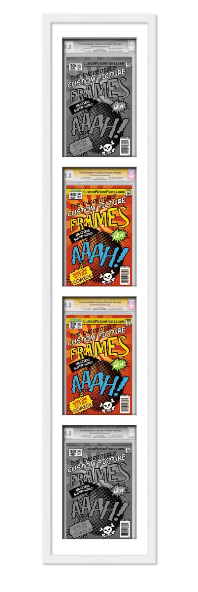 White Graded Comic Book Frame for 4 Comic Books | Frames for CGC, CBCS ...